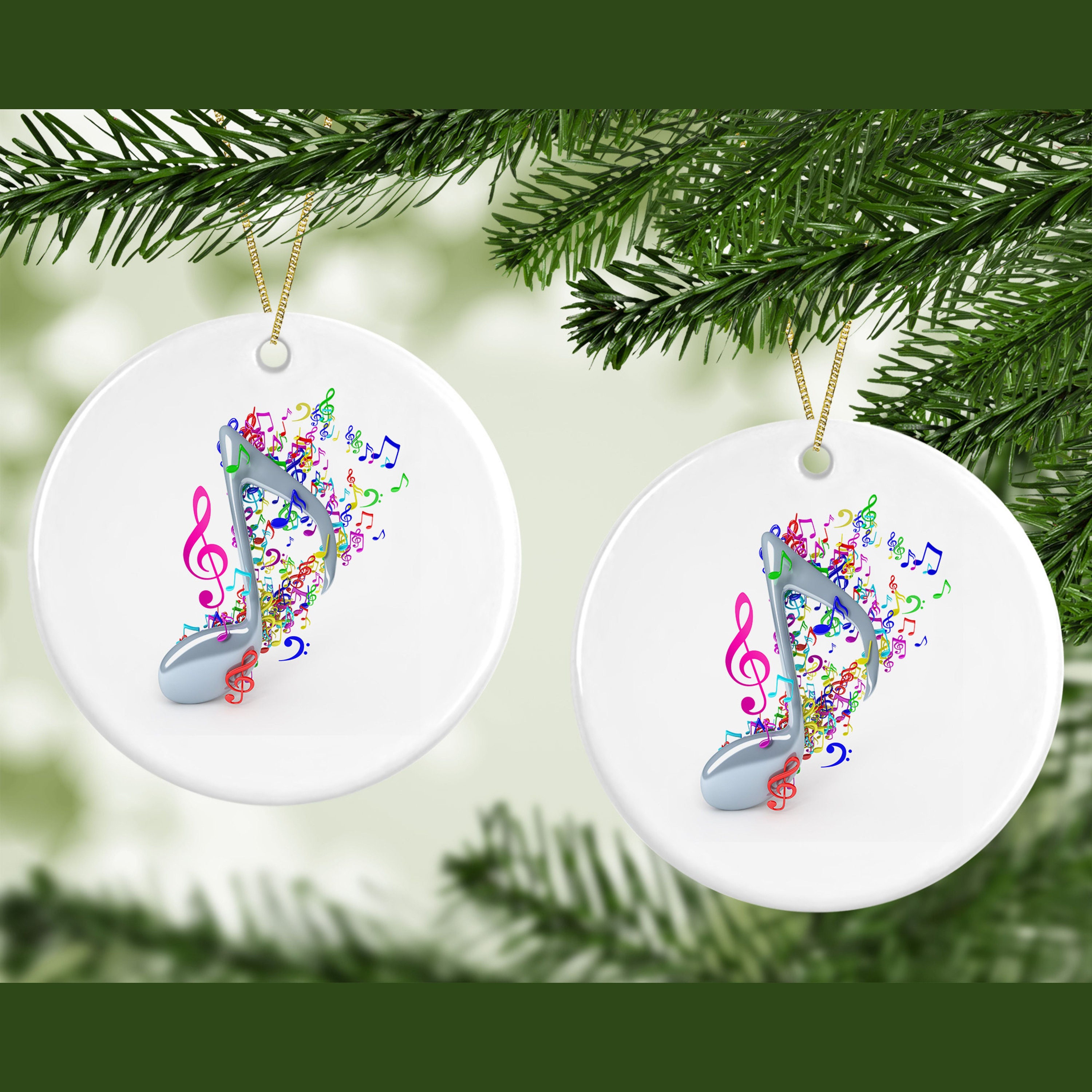 Hot Pink Music Notes and Treble Clef Christmas Music Ornament - Etsy