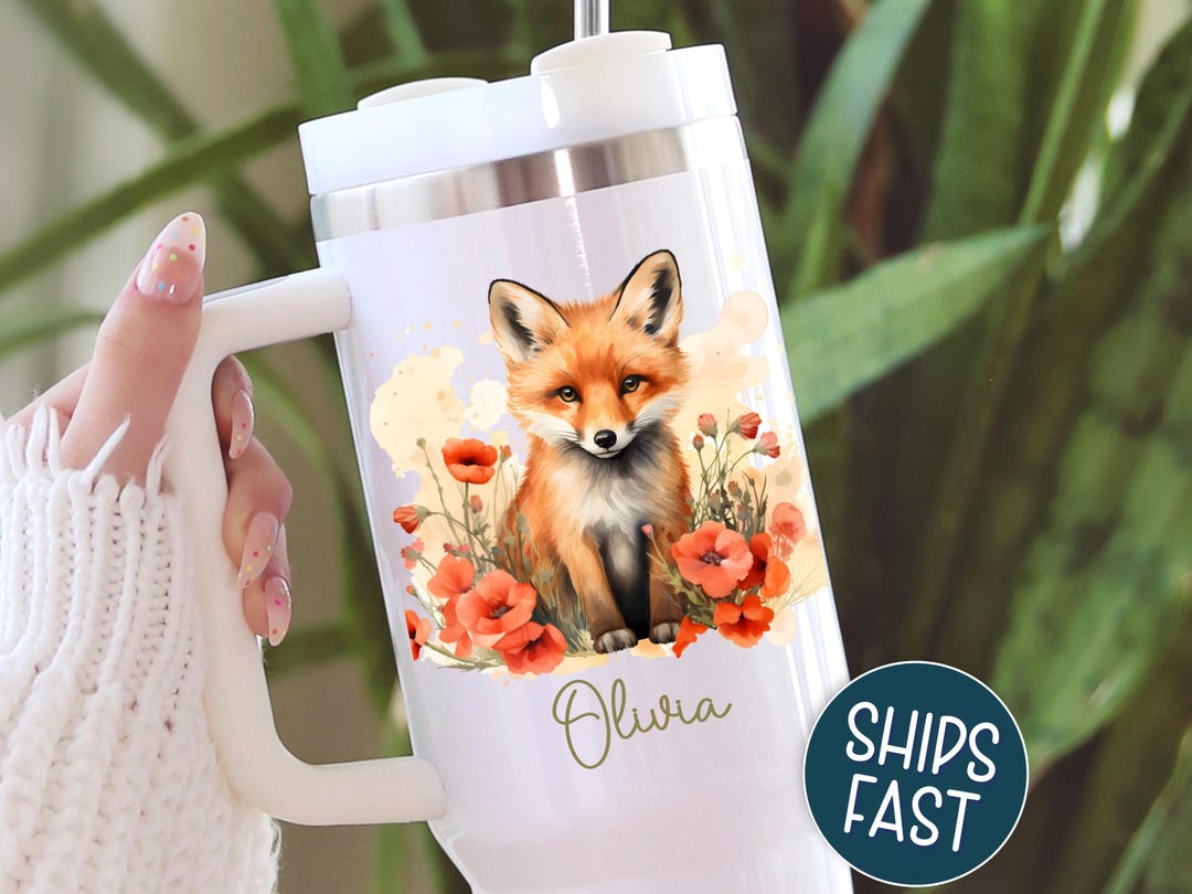 Fox Tumbler Personalized Cottagecore Fox Cups Fox Mugs Fox Lover Coffee ...