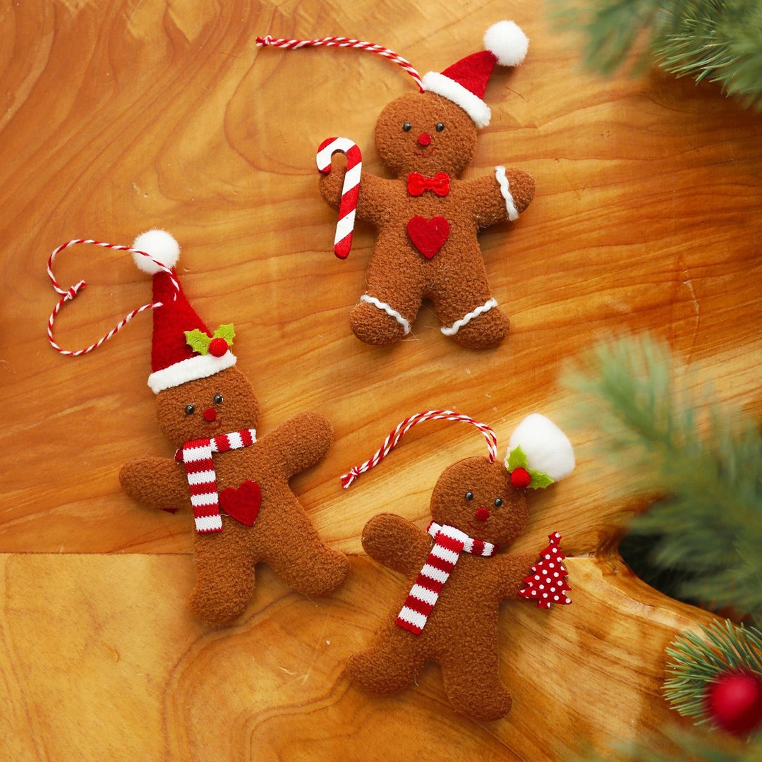 Christmas Gingerbread Man Felt Ornament With Hood - Etsy