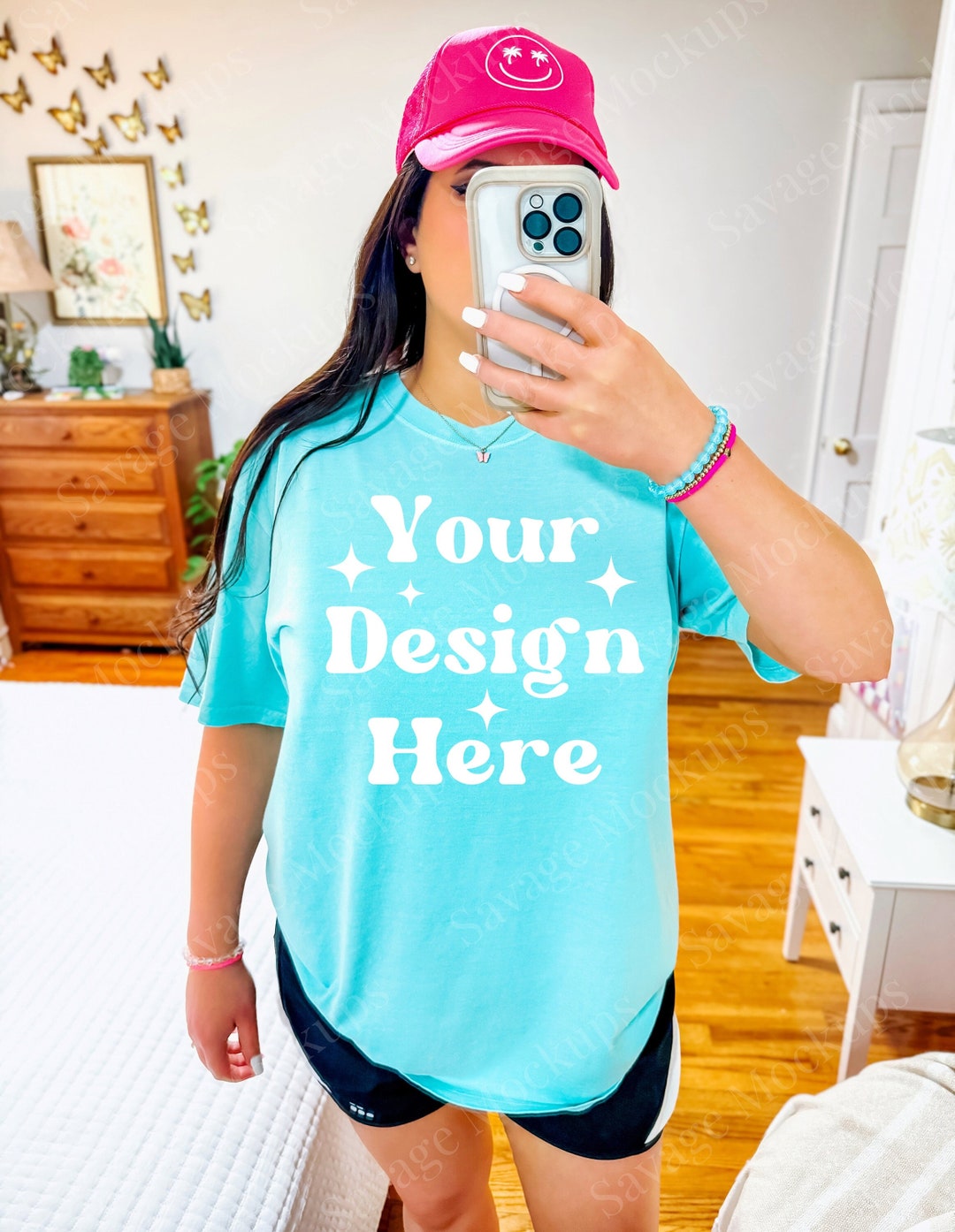Chalky Mint Comfort Colors 1717 Mockup | C1717 Shirt Mockup | Model ...