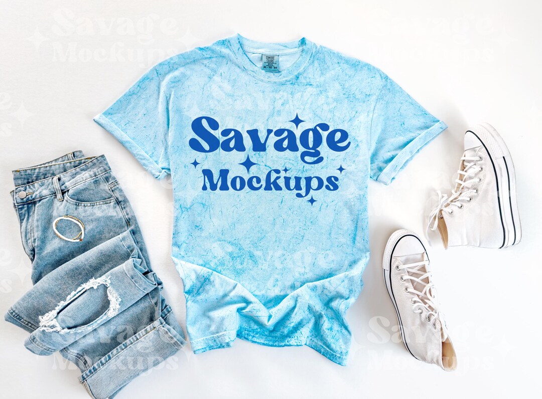 Fiji Blue Color Blast Mockup | Color Blast 1745 Mockup | Trendy Flat ...