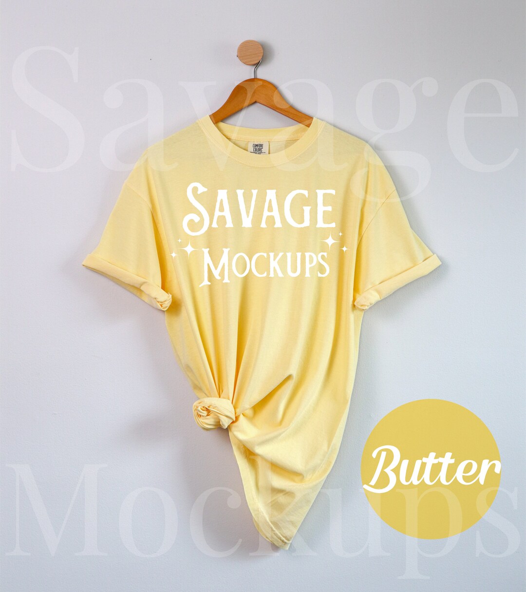 Comfort Colors Butter Mockup C1717 Mockup Hanging Shirt - Etsy