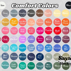 Comfort Colors Color Chart 1717 Color Chart Color Chart Mockup 6014 ...