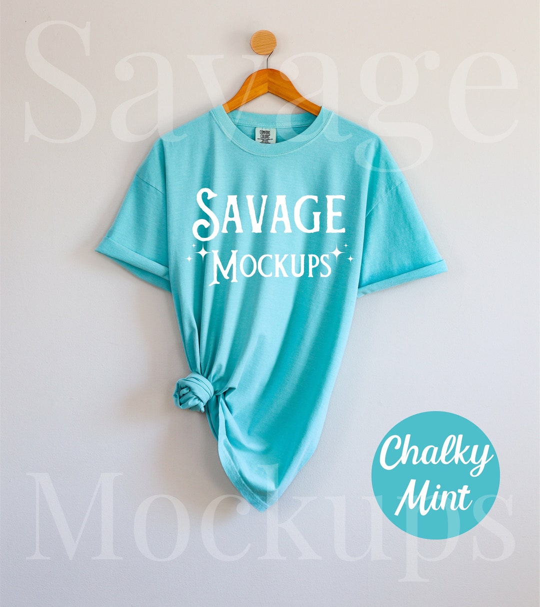 Comfort Colors Chalky Mint Mockup | C1717 Mockup | Hanging Shirt Mockup ...