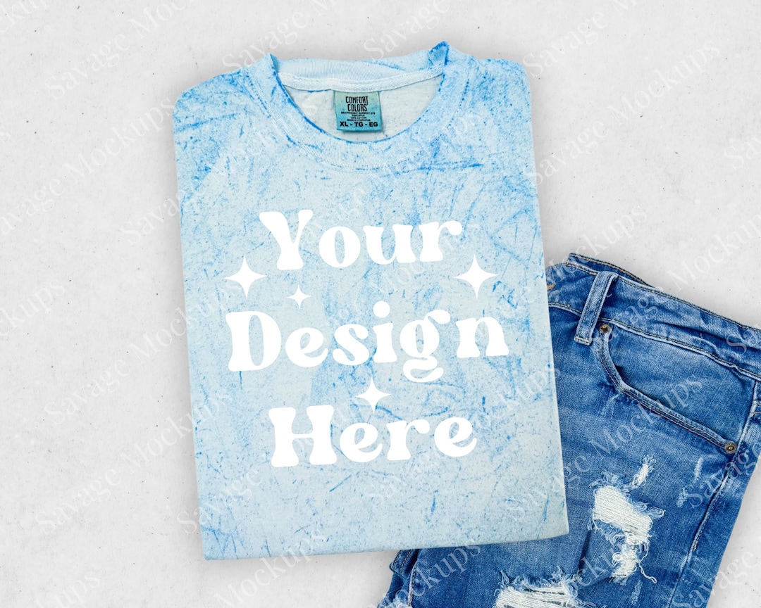 Fiji Blue Color Blast Mockup | Color Blast 1745 Mockup | Folded Mockup ...