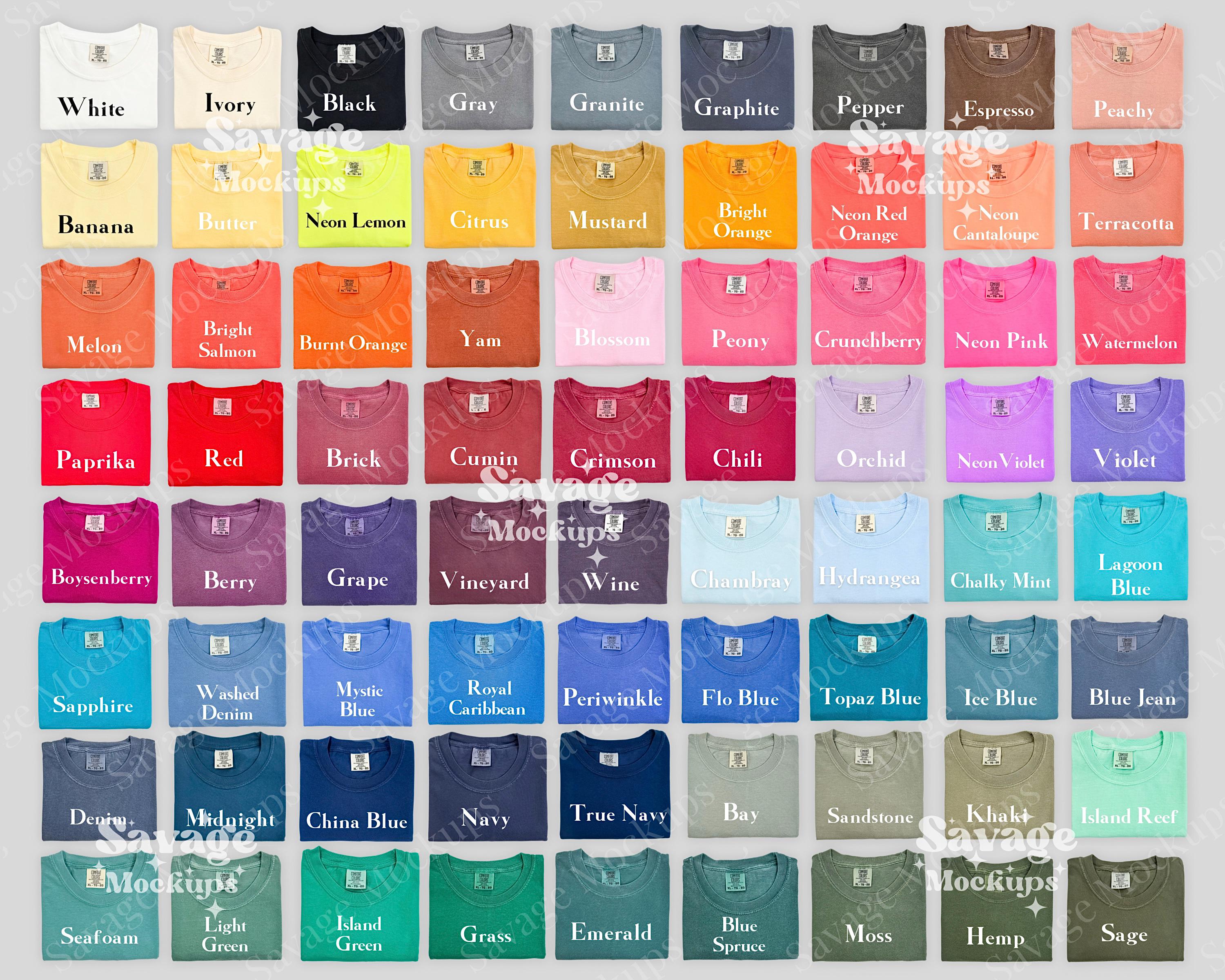 Comfort Colors Color Chart Mockup | 1717 Color Chart | Color Chart ...