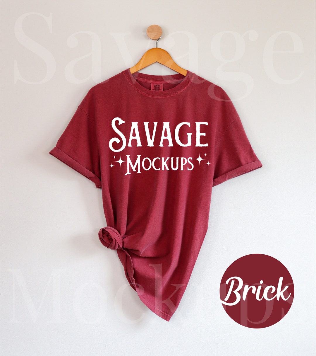 Comfort Colors Brick Mockup | C1717 Mockup | Hanging Shirt Mockup ...