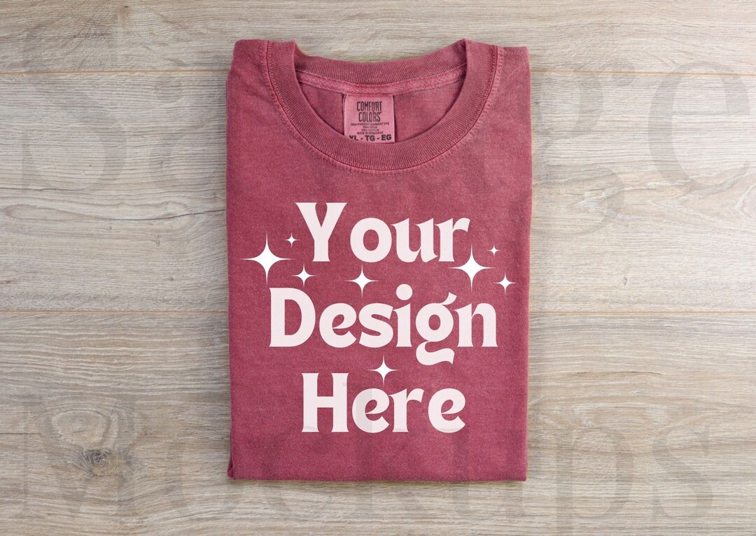 Comfort Colors Brick Mockup C1717 Mockup Flat Lay Mockup Red Shirt ...