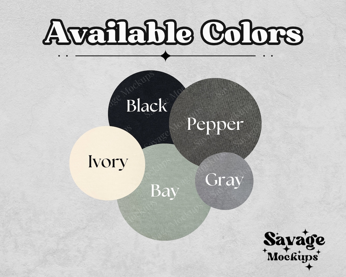 Comfort Colors Color Chart | 1717 Color Chart | Editable Color Chart ...