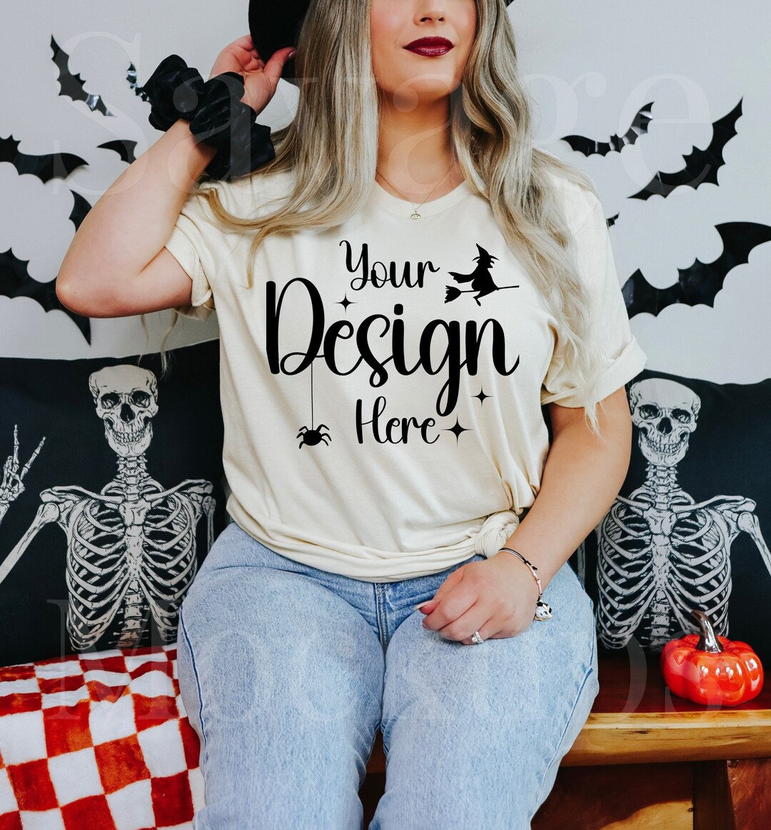 Soft Cream Bella Canvas Halloween Mockup | Halloween Mockup | 3001 ...