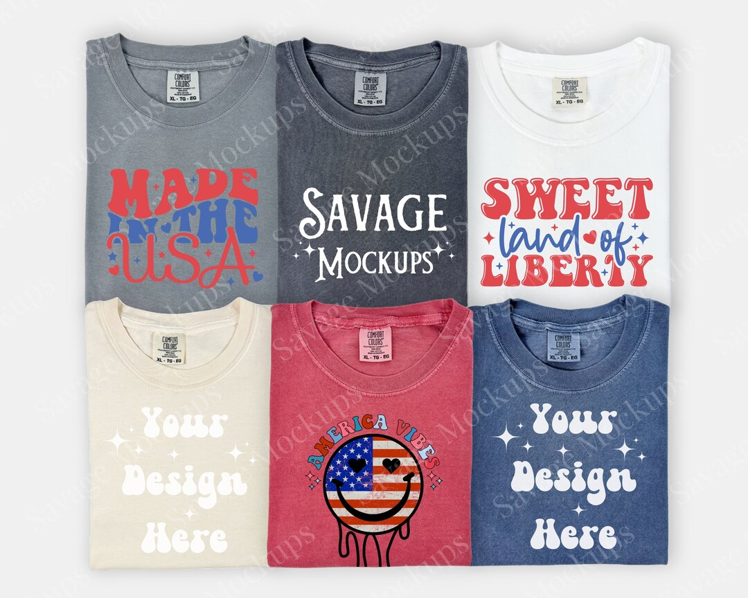 Fourth of July Group Shirt Mockup | Comfort Colors Mockup ...