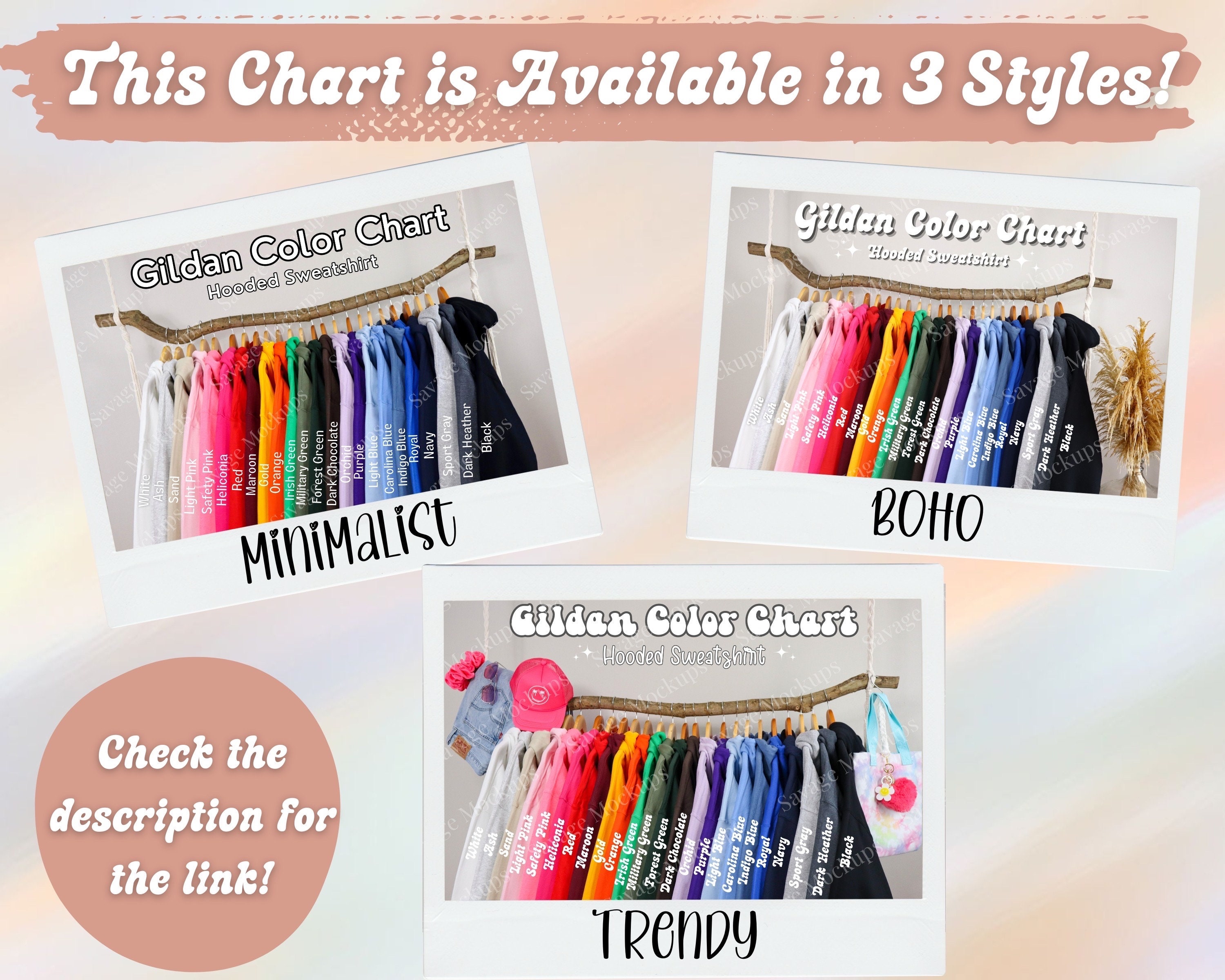 Gildan 18500 Color Chart Editable Color Chart Mockup - Etsy