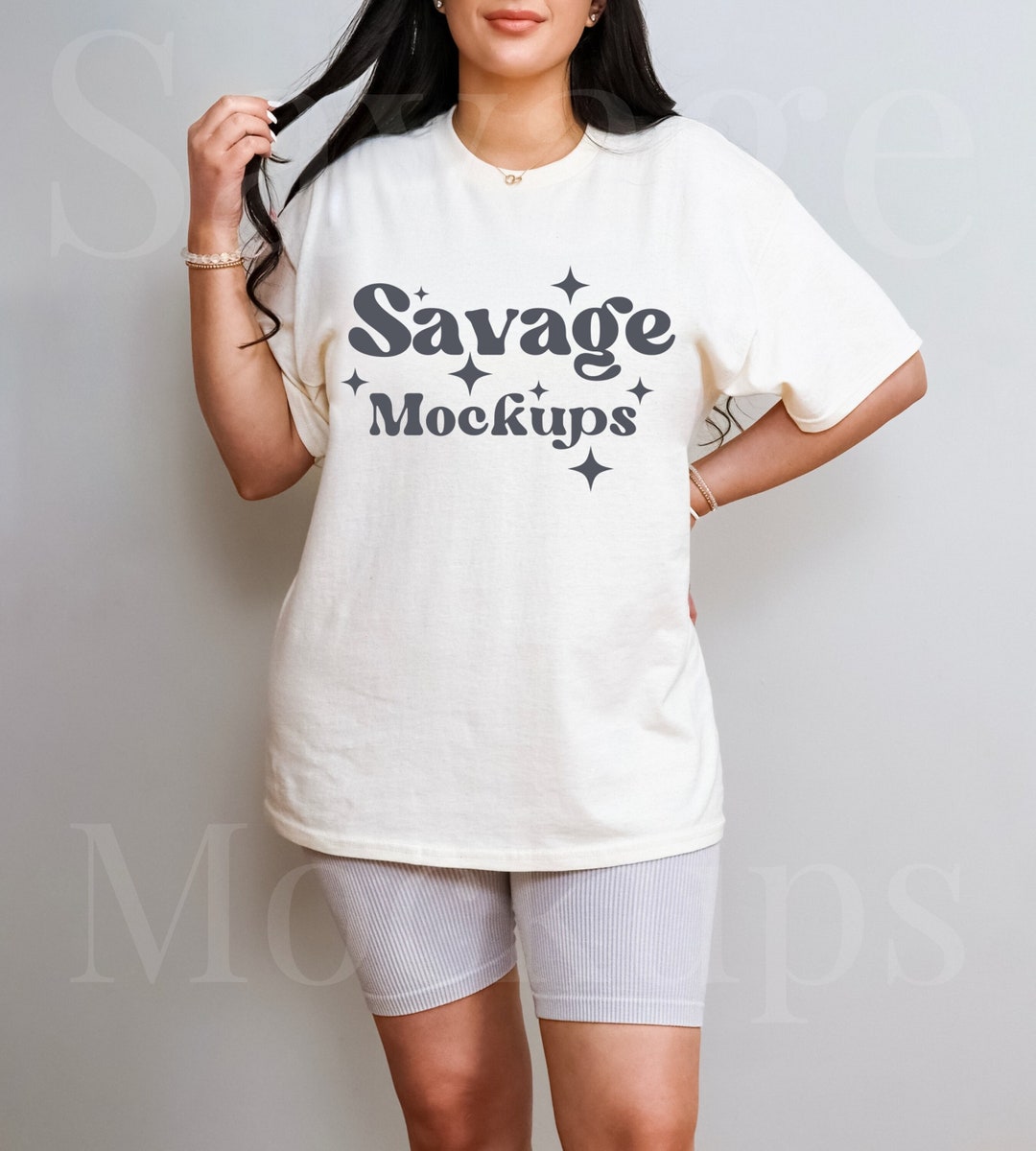 Natural Gildan 5000 Mockup | Natural Gildan 5000 Shirt | Trendy Mockup ...