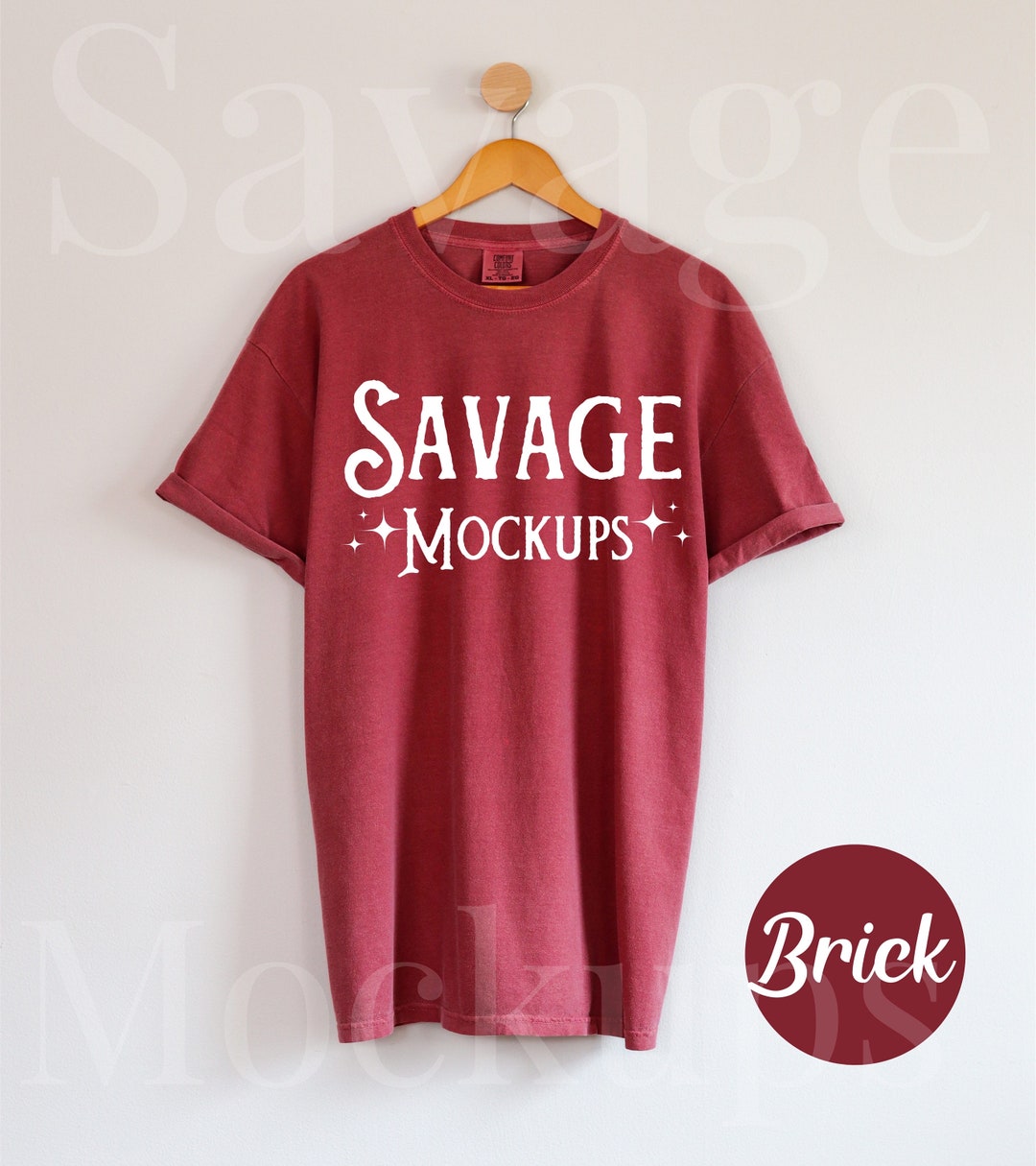 Comfort Colors Brick Mockup | C1717 Mockup | Hanging Shirt Mockup ...