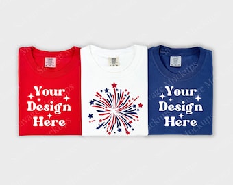 Fourth of July Group Shirt Mockup Comfort Colors Mockup Independence ...