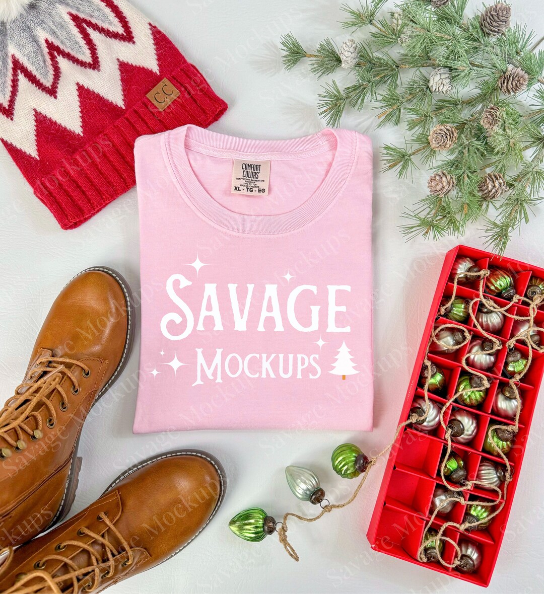 Blossom Comfort Colors 1717 Mockup | Christmas Comfort Colors Mockup ...
