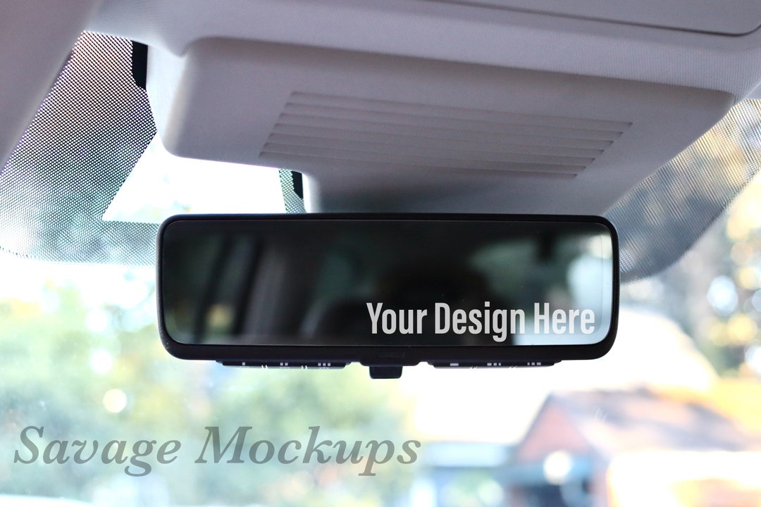 Car Rearview Mirror Mockup | Car Sticker Mockup for Mirror | Car Mockup ...