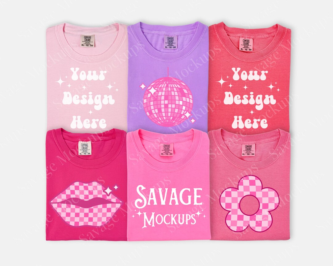 Comfort Colors Mockup | Pink and Purple Comfort Colors Mockup | Pink ...