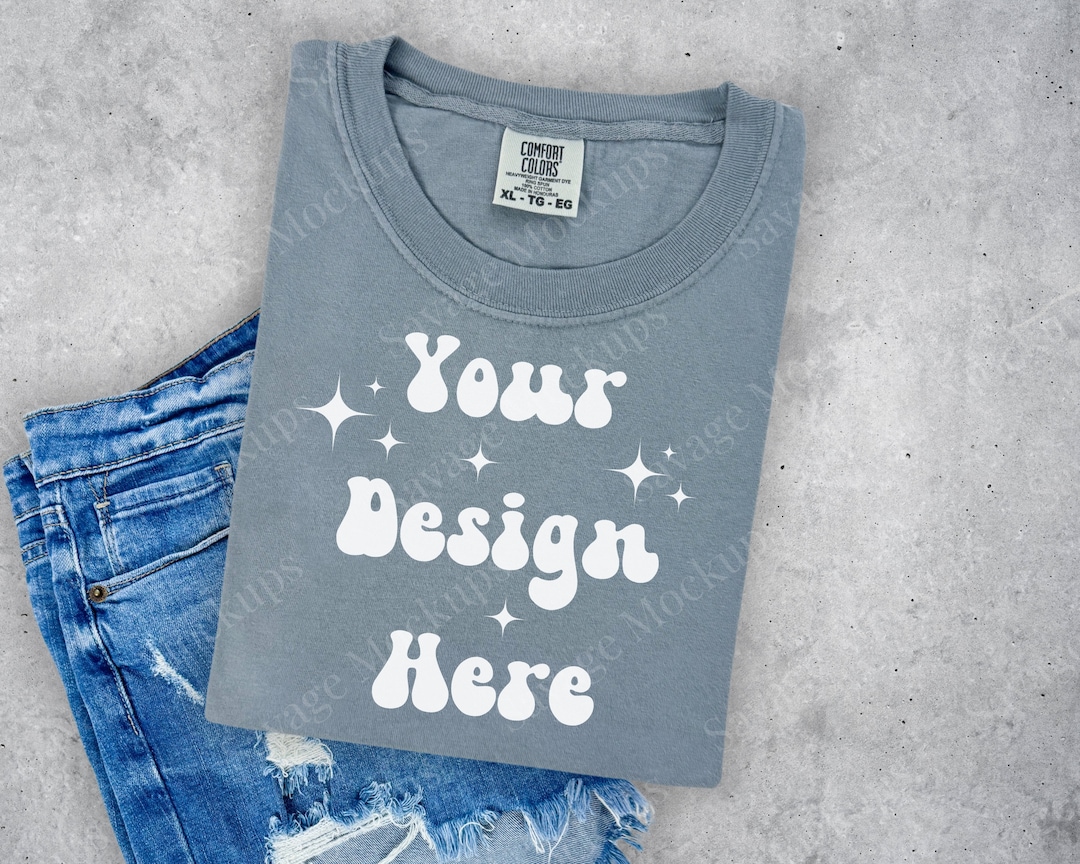 Granite Comfort Colors Mockup | Granite 1717 Mockup | Folded Shirt ...