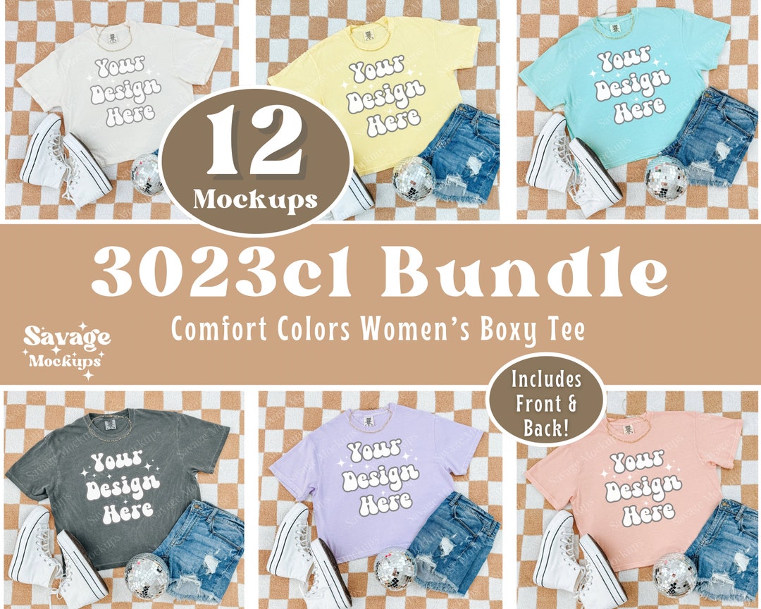 Comfort Colors 3023cl Mockup Bundle | Trendy Flat Lay Mockup | Womens ...