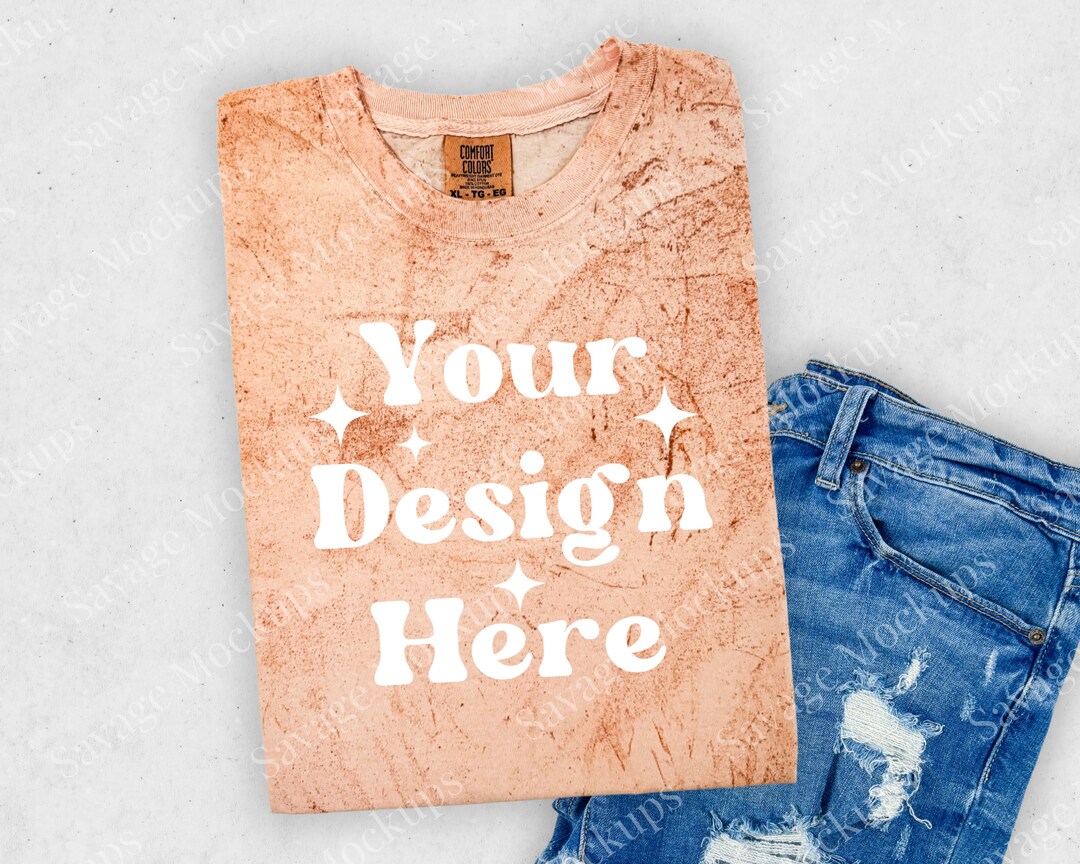 Umber Color Blast Mockup | Color Blast 1745 Mockup | Folded Shirt ...