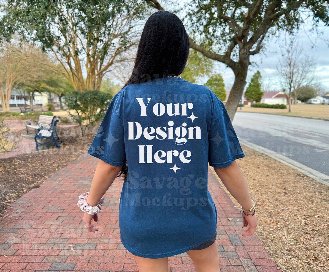 Comfort Colors 1717 Midnight Back Mockup | Comfort Colors Mockup | Back ...