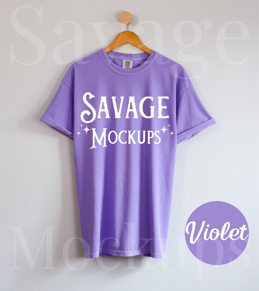 Comfort Colors Violet Mockup | C1717 Mockup | Hanging Shirt Mockup ...