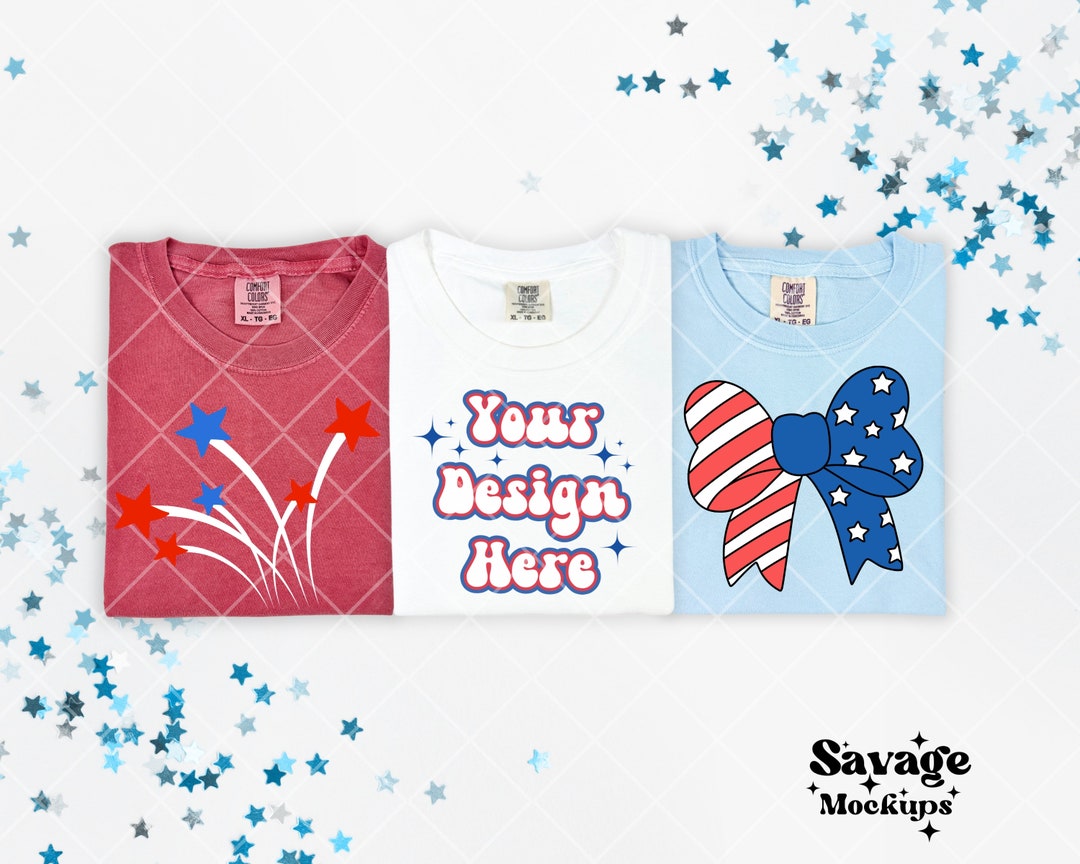 Fourth of July Comfort Colors Mockup | Independence Day Mockup | Red ...