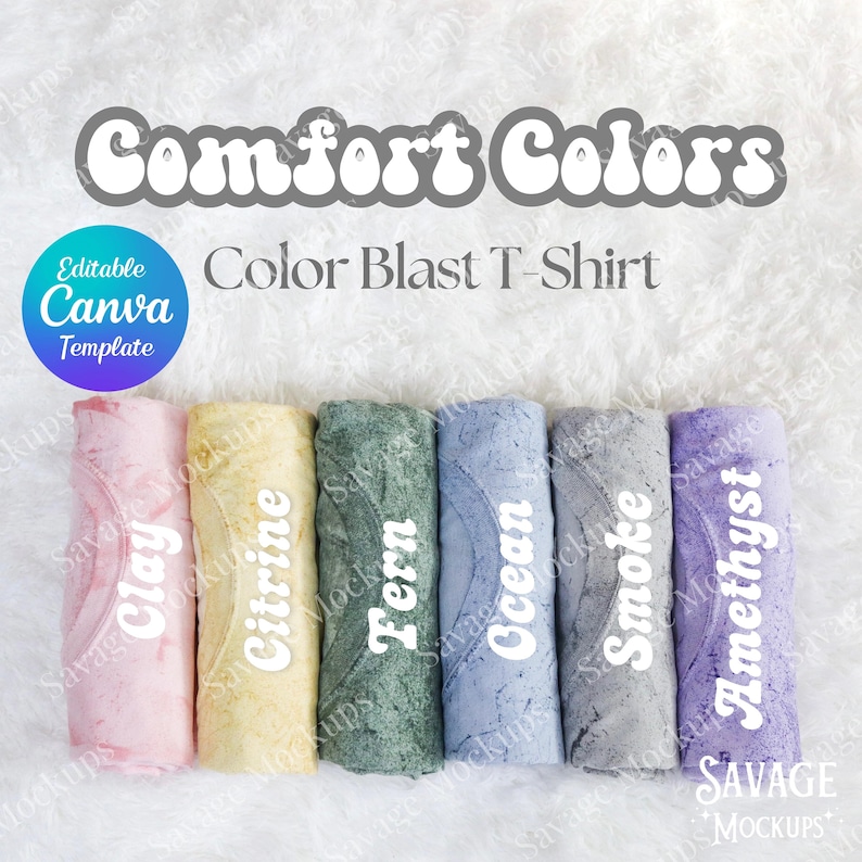 Color Blast 1745 Color Chart | Colorblast Mockup | Comfort Colors ...