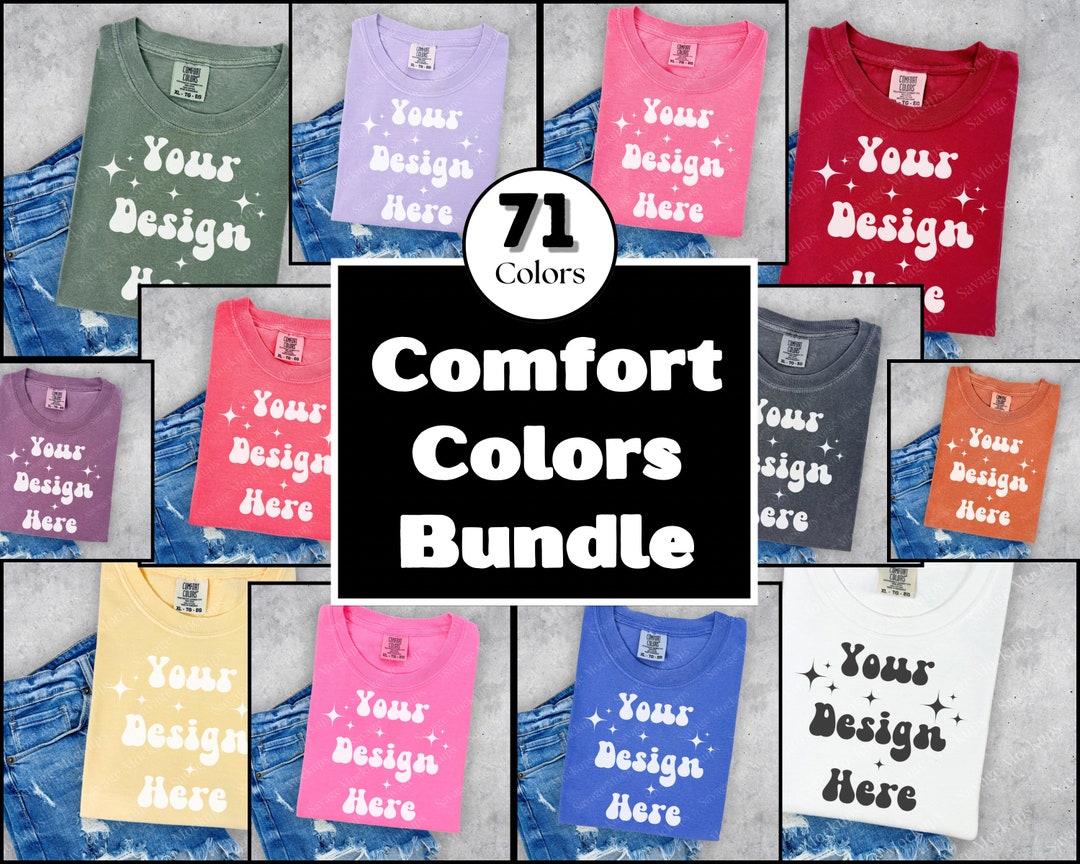 Comfort Colors Mockup Bundle | Mockup Bundle | Tshirt Mockup | Folded ...