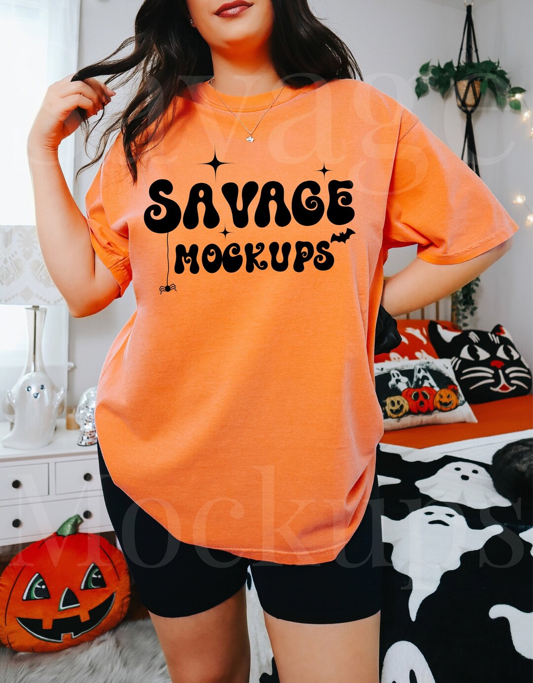 Burnt Orange Comfort Colors Halloween Mockup | Burnt Orange 1717 Mockup ...