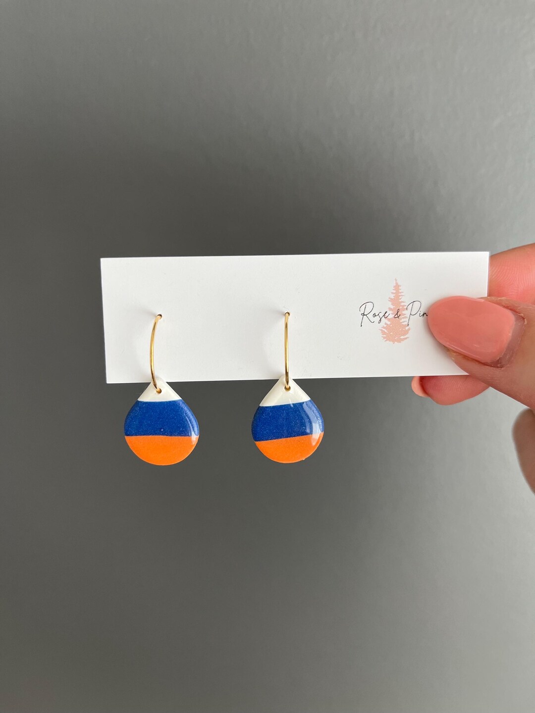 Edmonton Oilers Oil Drop Hoops | Polymer Clay Earrings - Etsy