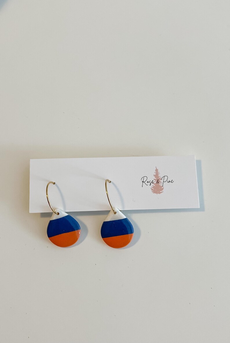 Edmonton Oilers Oil Drop Hoops | Polymer Clay Earrings - Etsy