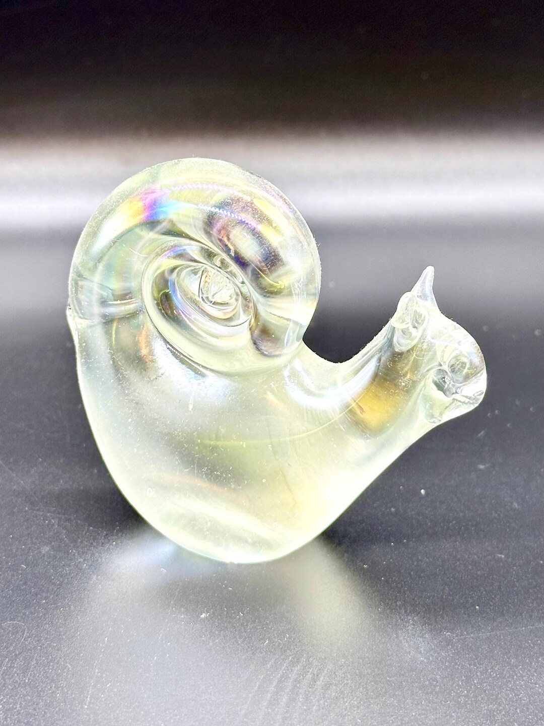 Iridescent Snail Art Glass Paperweight - Etsy