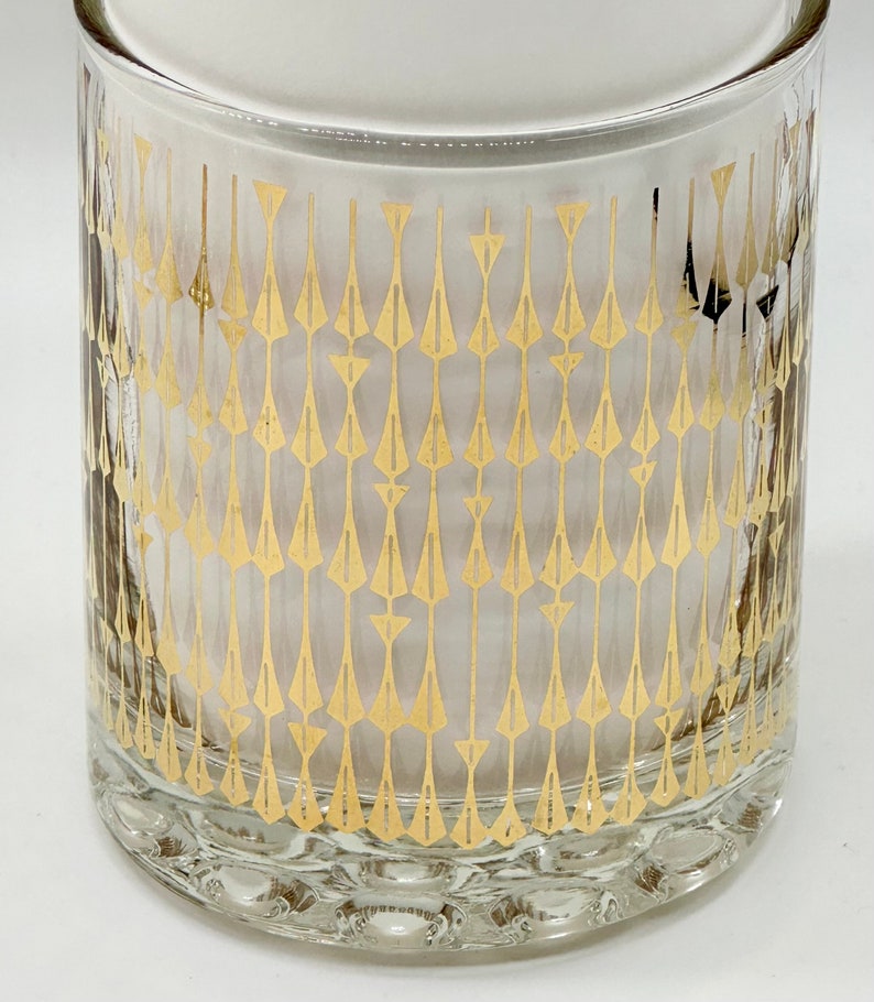 Set of 4 Retro Gold Diamond Shaped Cocktail Glasses Barware Drinkware ...