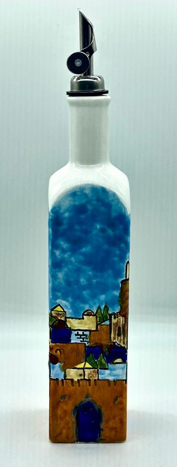 Hand Painted Ceramic Oil Pourer Bottle Dispenser Italian Pottery ...