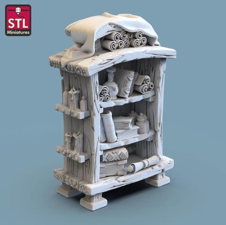 3pc Modular Library Shelf Miniature Dnd Dungeons and Dragons 28mm/32mm ...