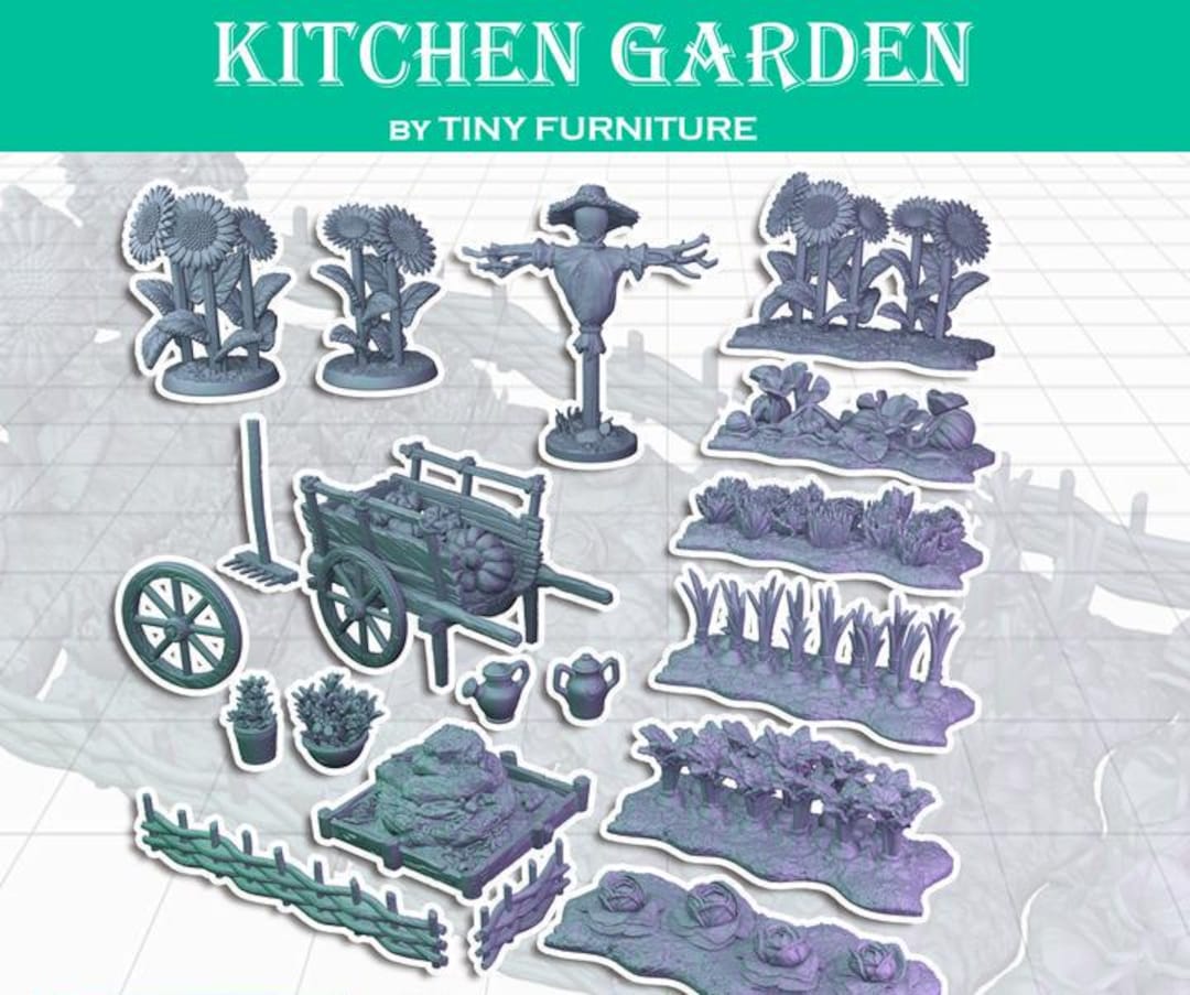 Farm Vegetable Garden Miniature Set Dnd Dungeons and Dragons 28mm/32mm ...