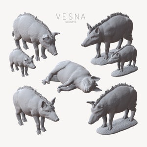 7pc Medieval Pigs Dnd Dungeons and Dragons Pig Miniatures 28mm/32mm ...