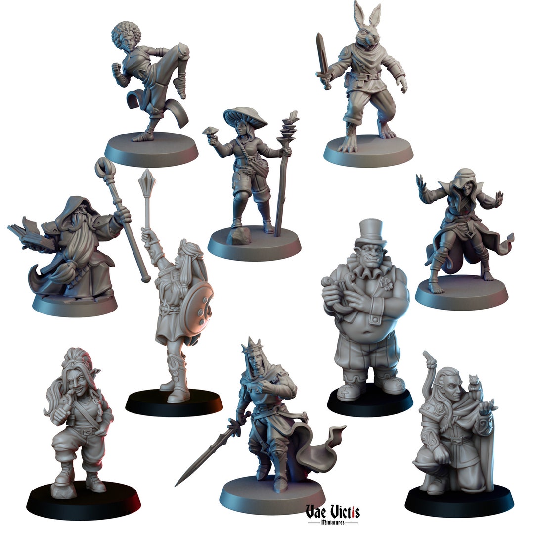 10pc Dnd Starter Pack Dnd Dungeons and Dragons 28mm/32mm Scale Wargame ...