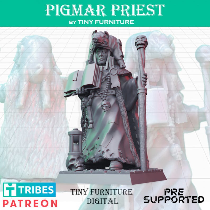 Warrior Priest Miniature, Pigmar Priest, Dnd, Dungeons and Dragons ...