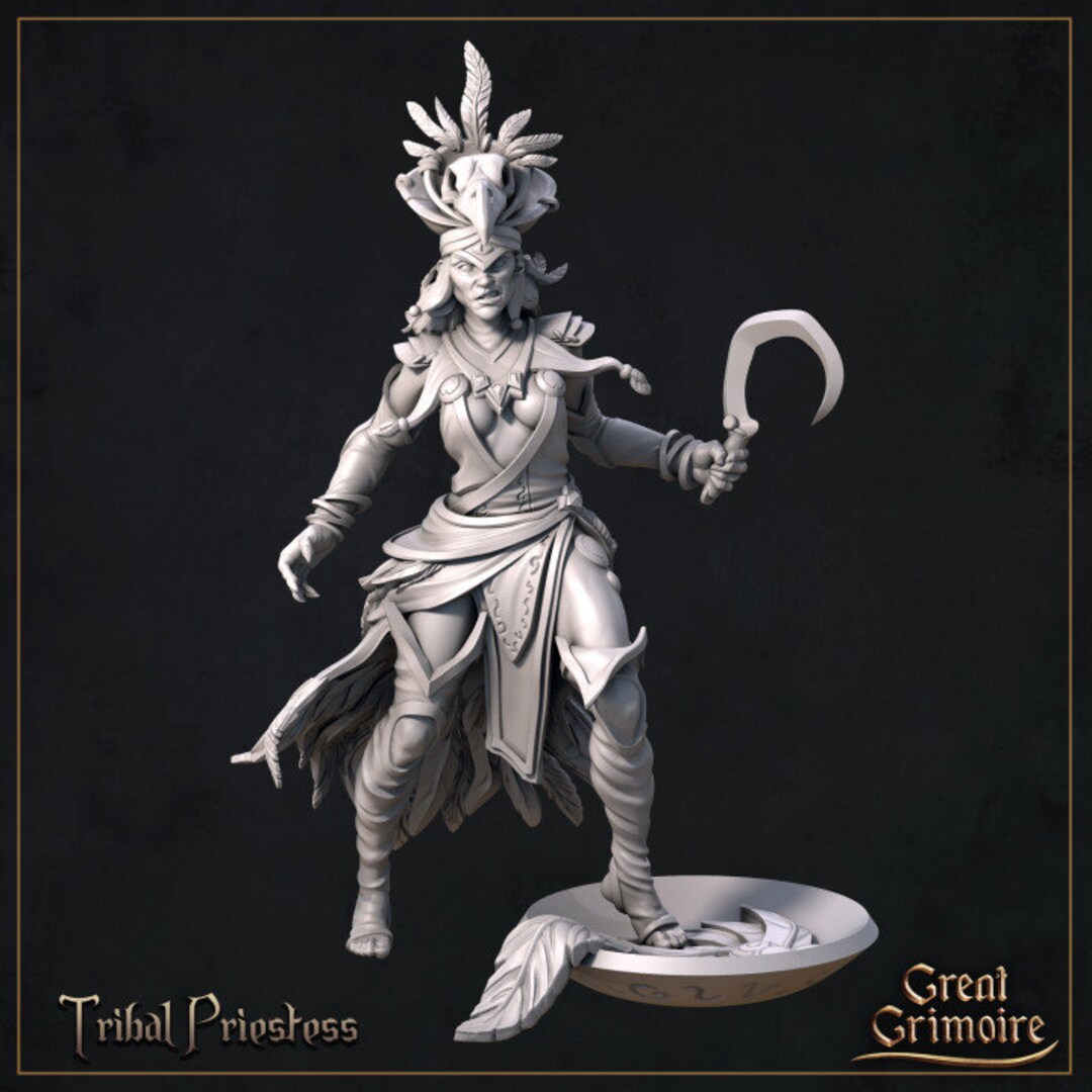 Priestess Miniature Dnd Dungeons and Dragons 28mm/32mm TTRPG Fantasy ...