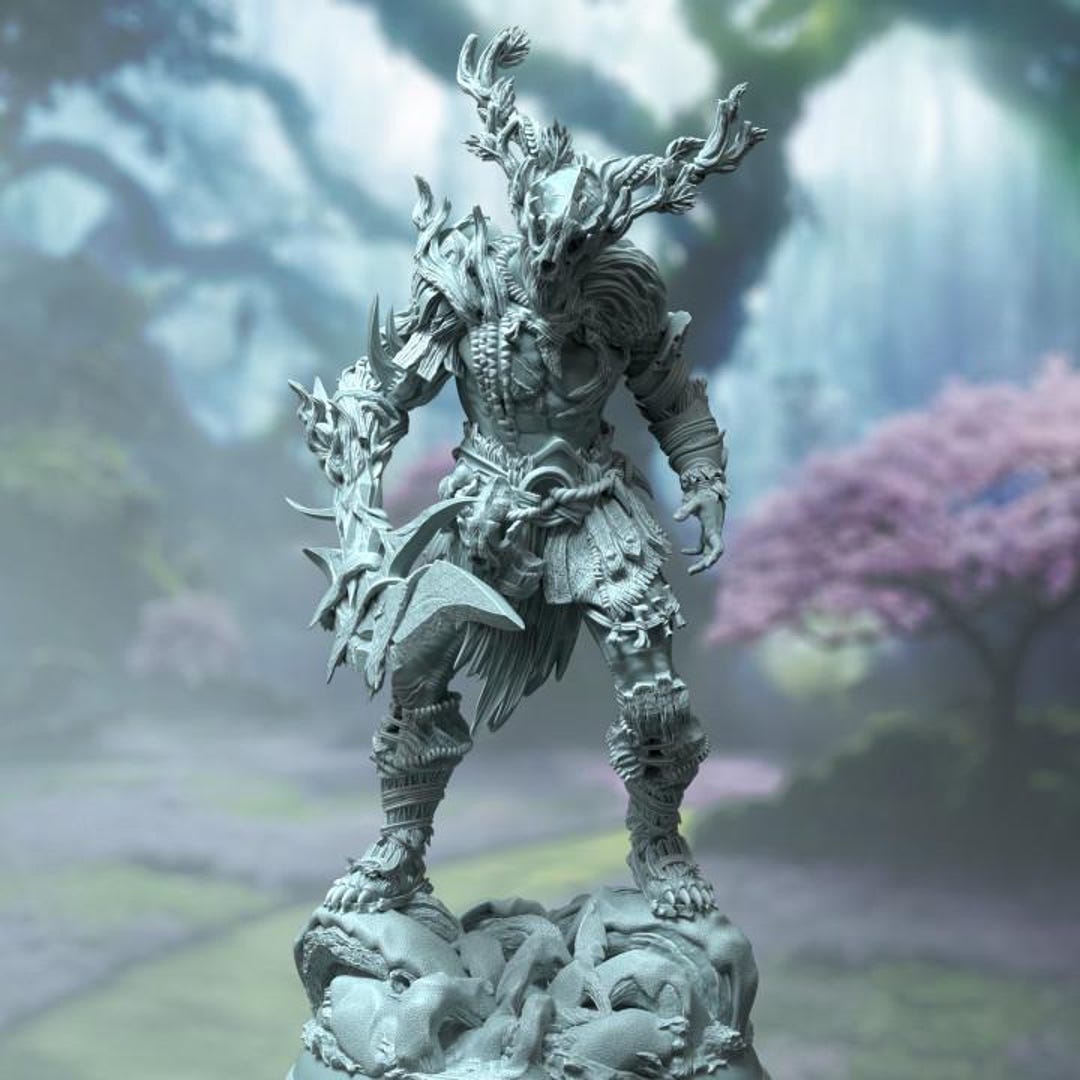 Barbarian Druid Fey Miniature Dungeons and Dragons Mini RPG Tabletop ...