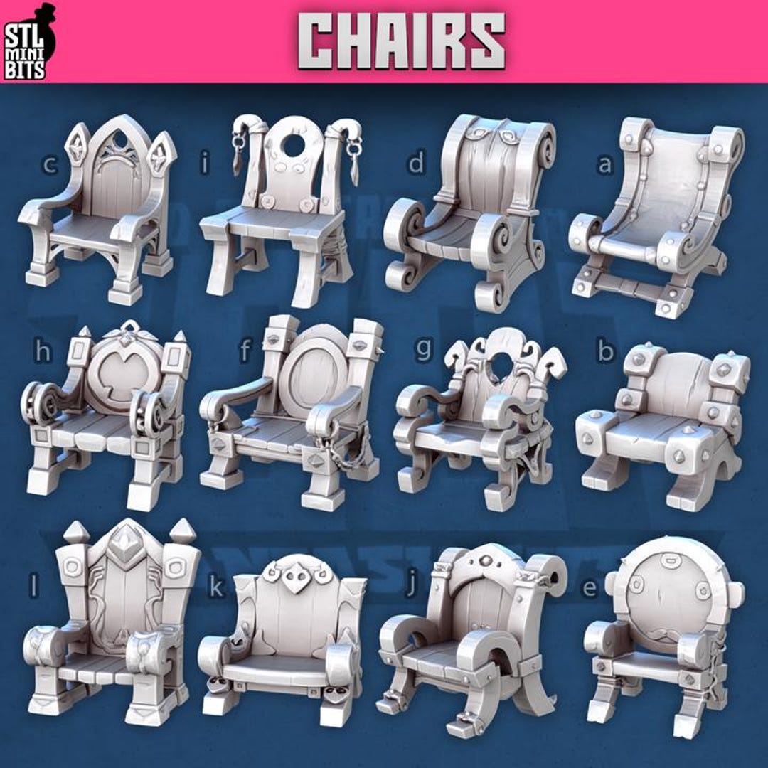 Chair Miniature(s) for Dungeons and Dragons 28mm/32mm Basing Bits Dnd ...