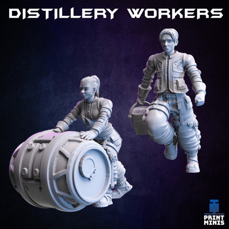 Distillery Workers, Modular, Factory Workers, NPC Miniatures, TTRPG ...