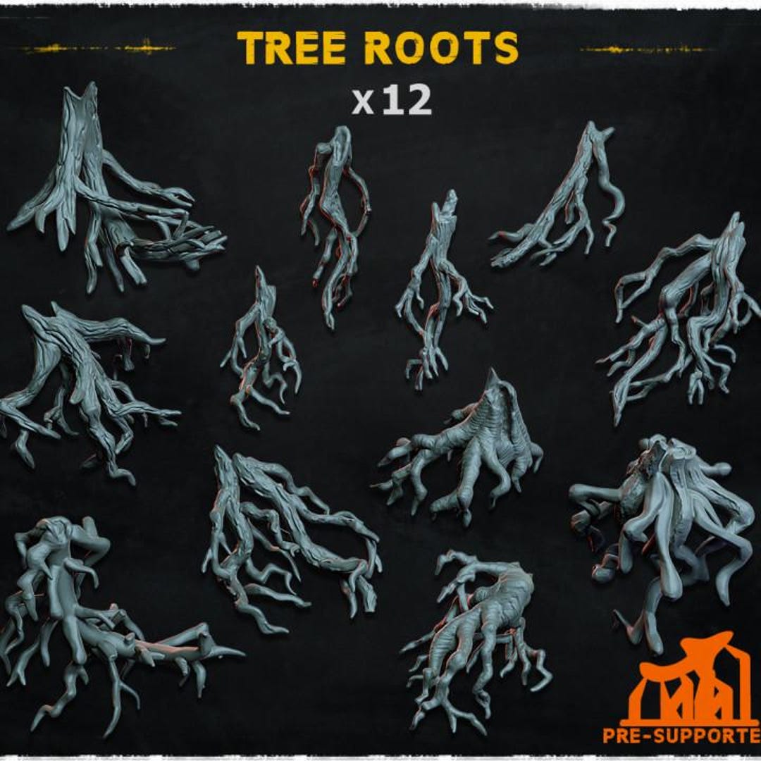 12pc Tree Roots (basing Bits 1.0) 28mm/32mm TTRPG Fantasy Forest ...