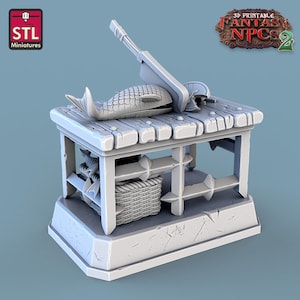 Fish Vendor Market Dnd Dungeons and Dragons 28mm/32mm Fish Monger Fish ...