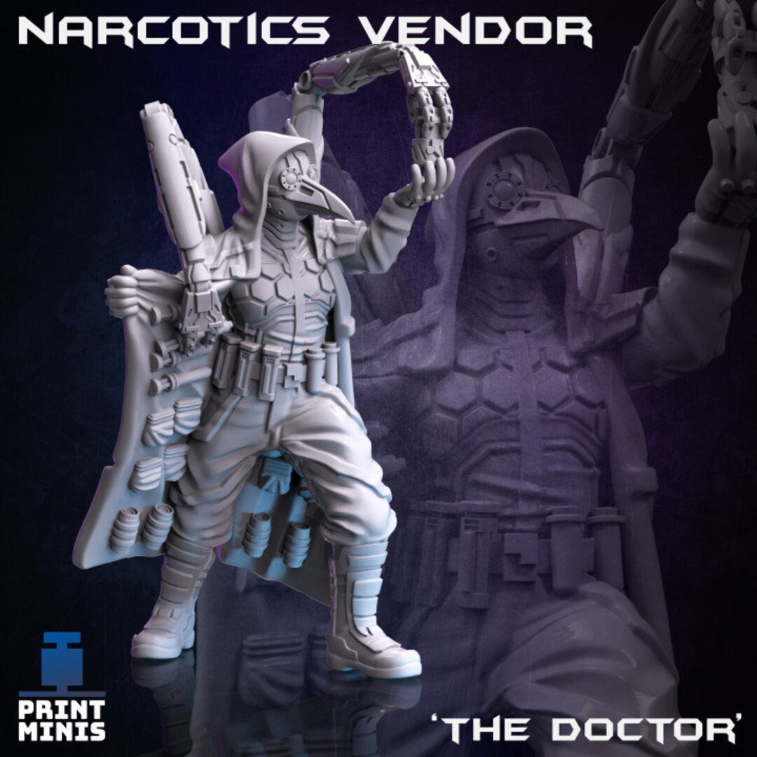 Narcotics Vendor, Cyberpunk, Dnd Miniature, Dungeons and Dragons, 28mm ...