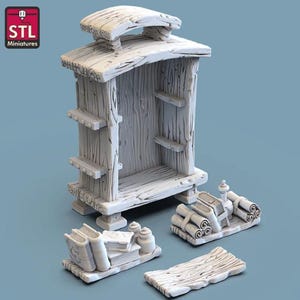3pc Modular Library Shelf Miniature Dnd Dungeons and Dragons 28mm/32mm ...