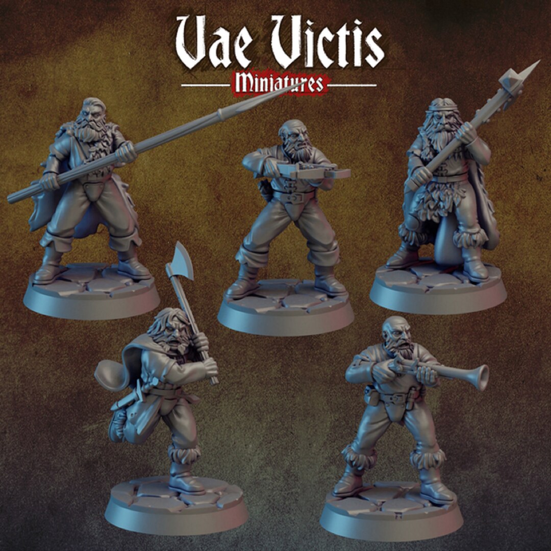 5pc Village Guards, Mercenaries, Dnd, Dungeons and Dragons, Tabletop ...